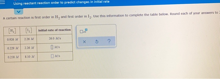 Solved Using reactant reaction order to predict changes in | Chegg.com
