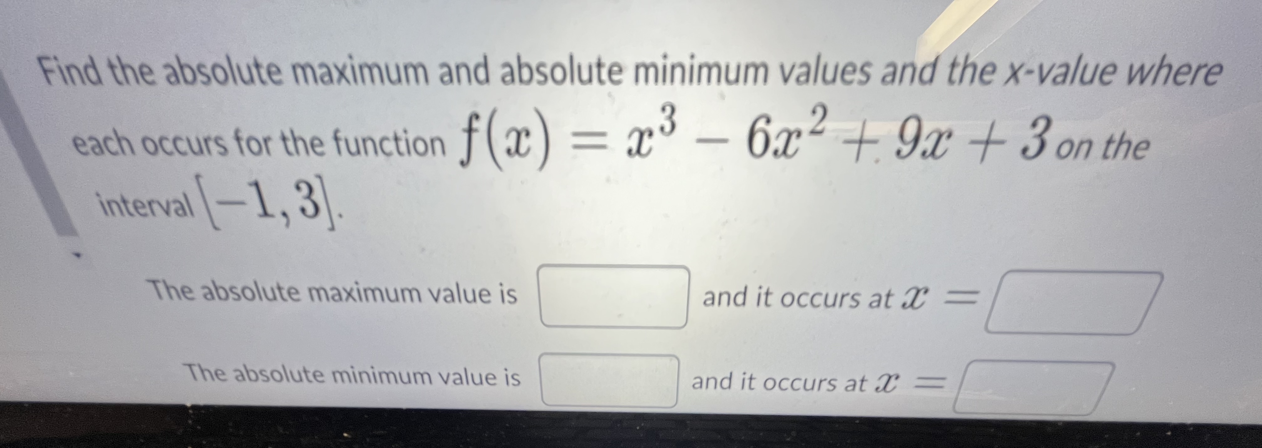 Solved Find the absolute maximum and absolute minimum values | Chegg.com