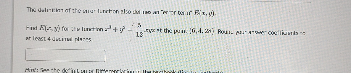 Solved The definition of the error function also defines an | Chegg.com