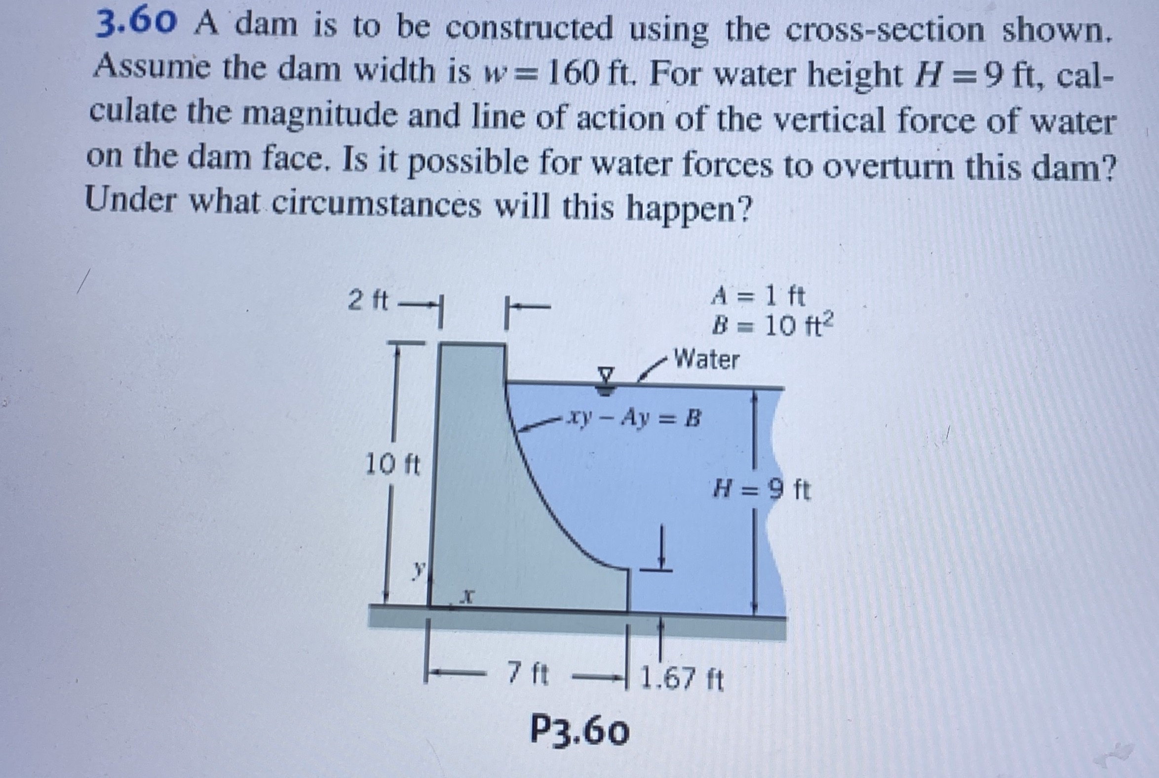 Solved 3.60 ﻿A dam is to be constructed using the | Chegg.com