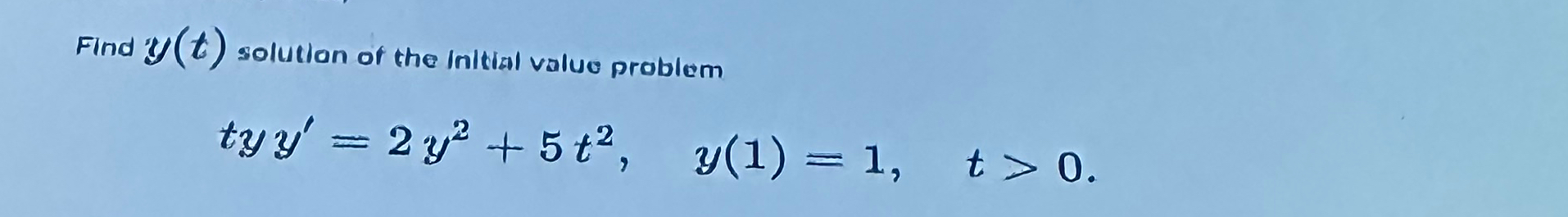 Solved Find y(t) ﻿solution of the initial value | Chegg.com