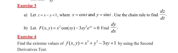 Solved a) Let z=x−y+1, where x=cost and y=sint. Use the | Chegg.com