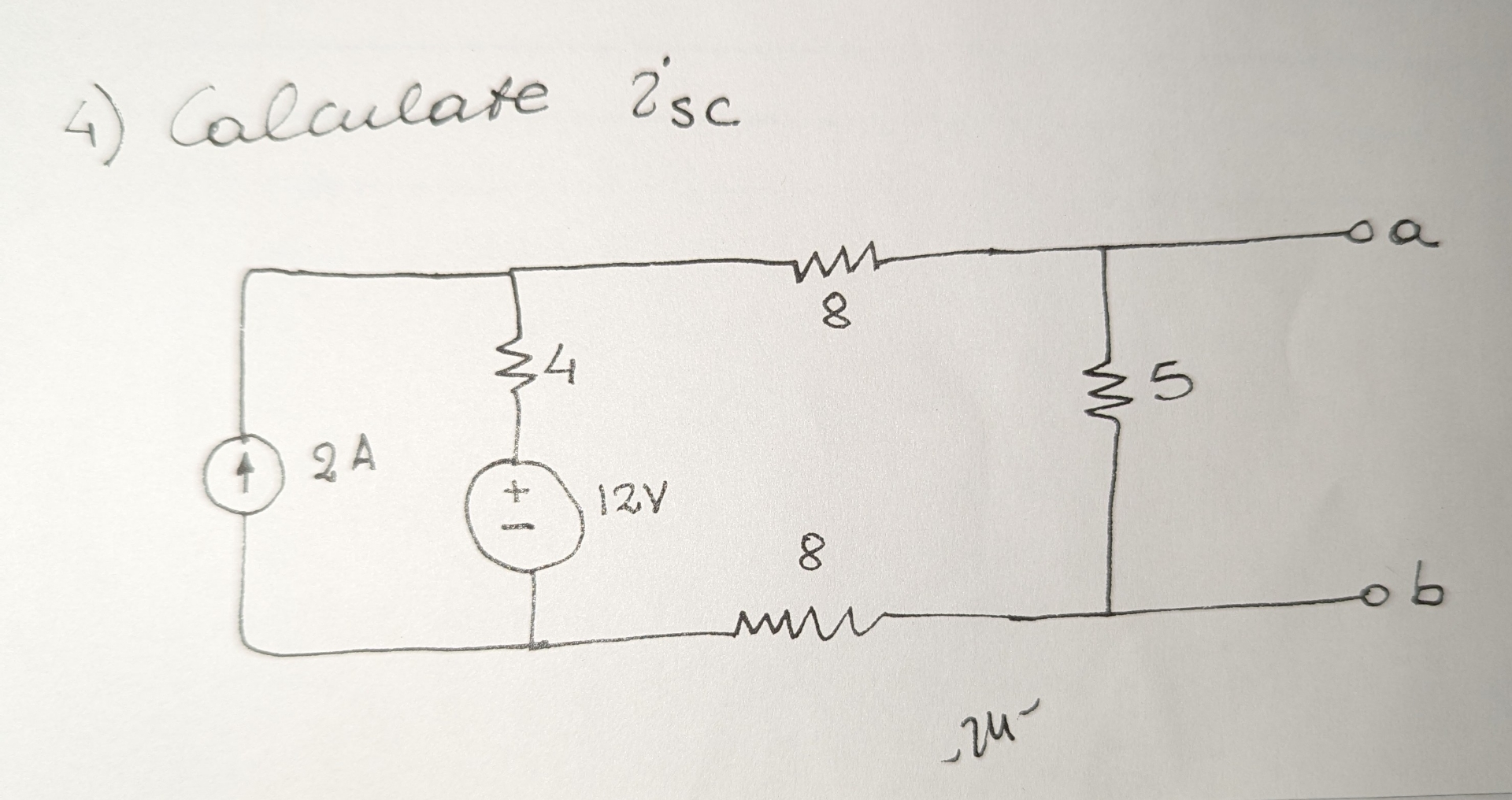 Solved Calculate isc using thevenins | Chegg.com
