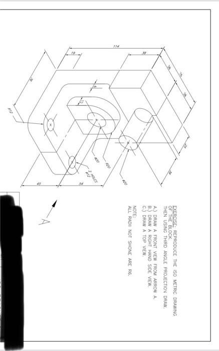 Solved EXERCISE: REPRODUCE THE ISO MEIRIC DRAWING OF THE | Chegg.com
