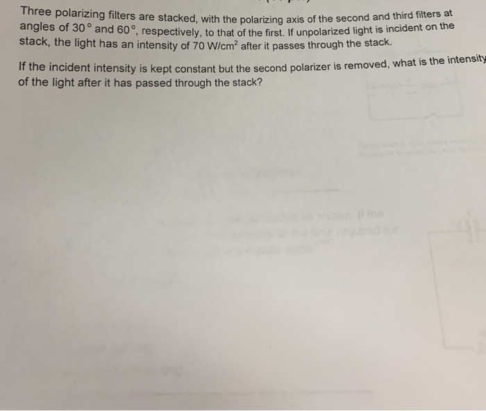 Solved Three polarizing filters are stacked, with the | Chegg.com