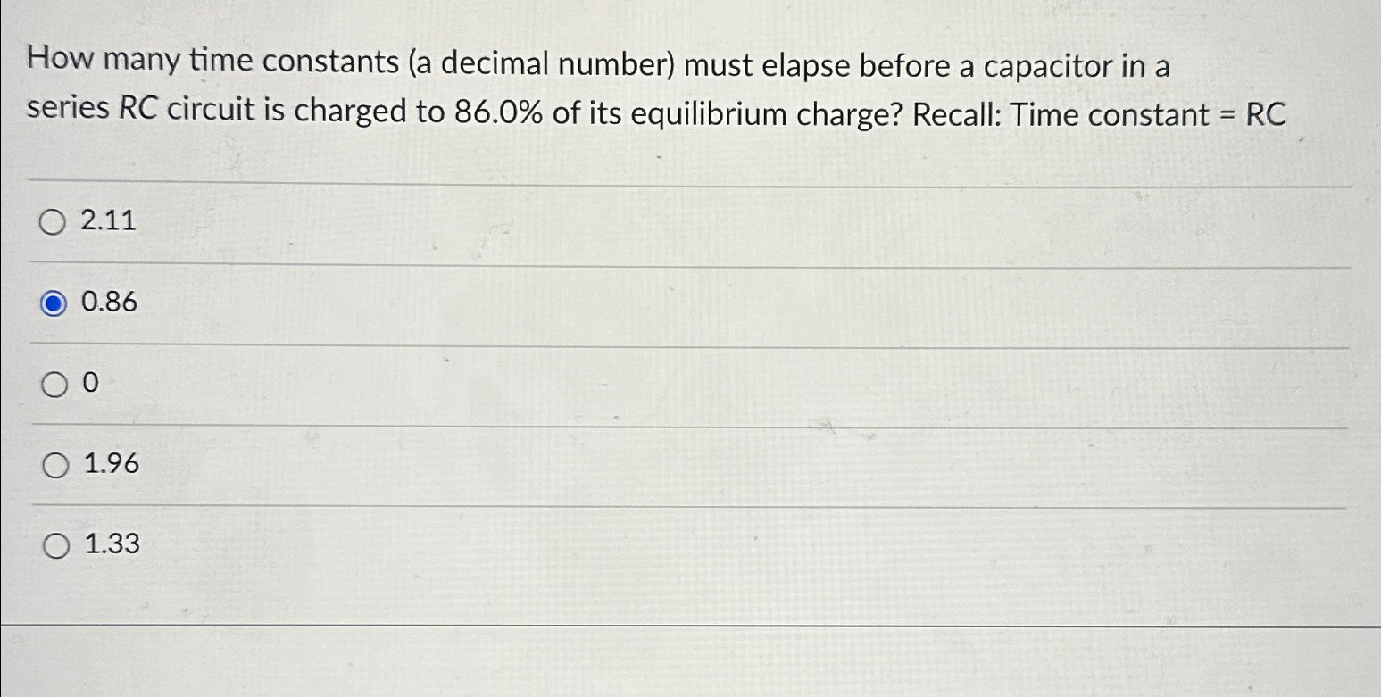 Solved How many time constants (a decimal number) must | Chegg.com