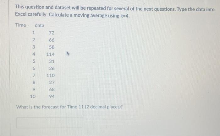 Solved This question and dataset will be repeated for | Chegg.com