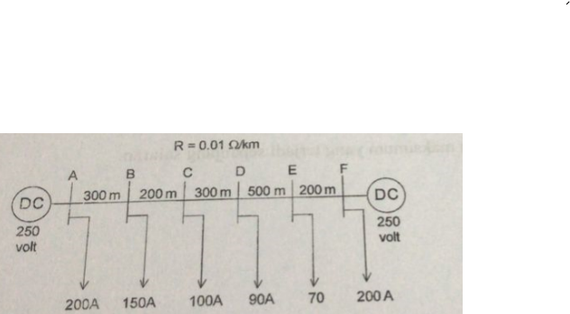 Solved A two-wire DC distribution line system with a length | Chegg.com