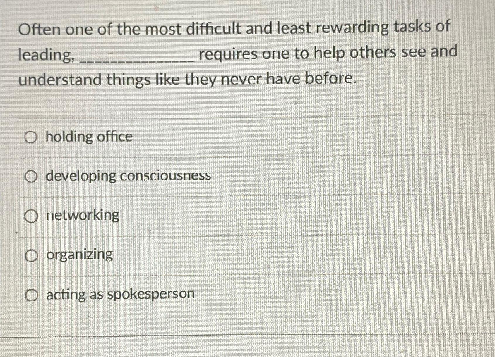 Solved Often one of the most difficult and least rewarding | Chegg.com