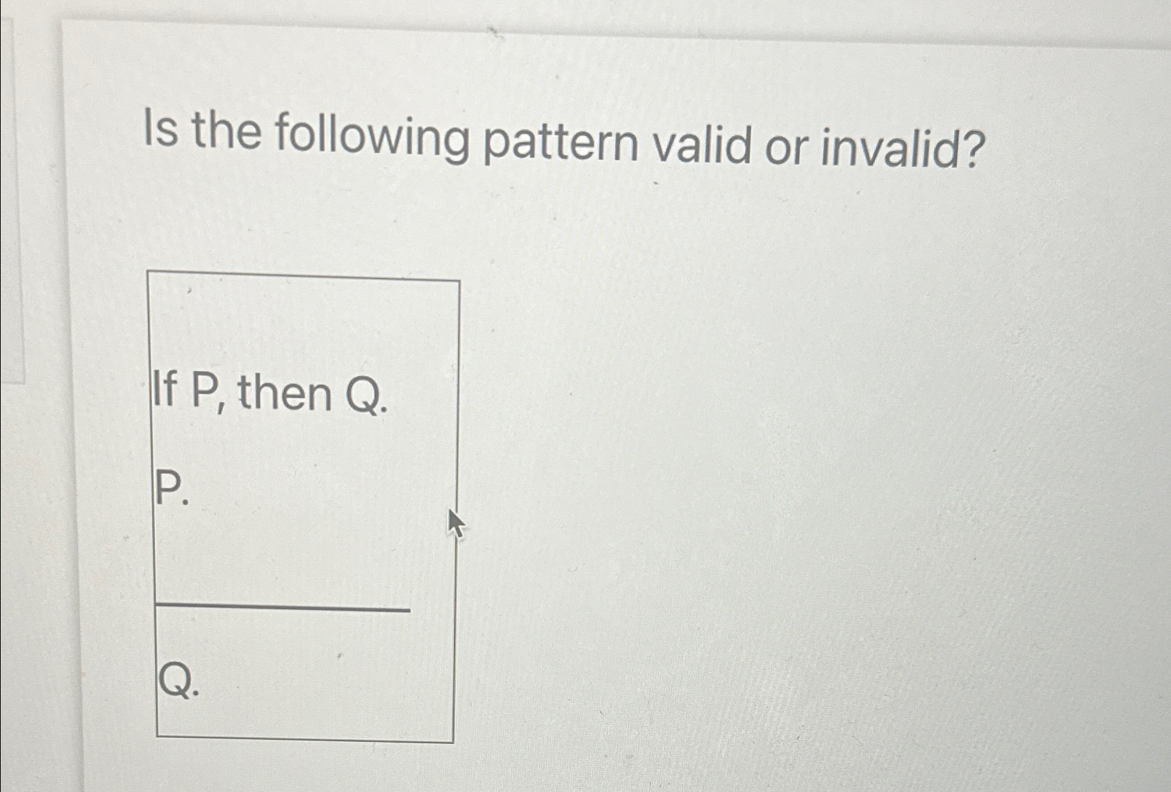 Is the following pattern valid or invalid? | Chegg.com