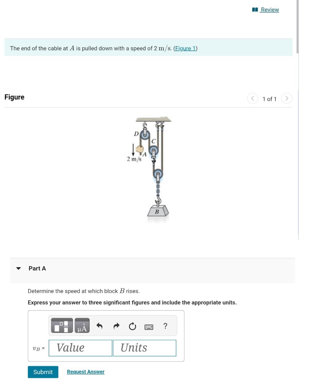 Solved The end of the cable at A is pulled down with a speed | Chegg.com
