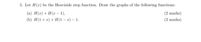 Solved 5. Let H(2) be the Heaviside step function. Draw the | Chegg.com