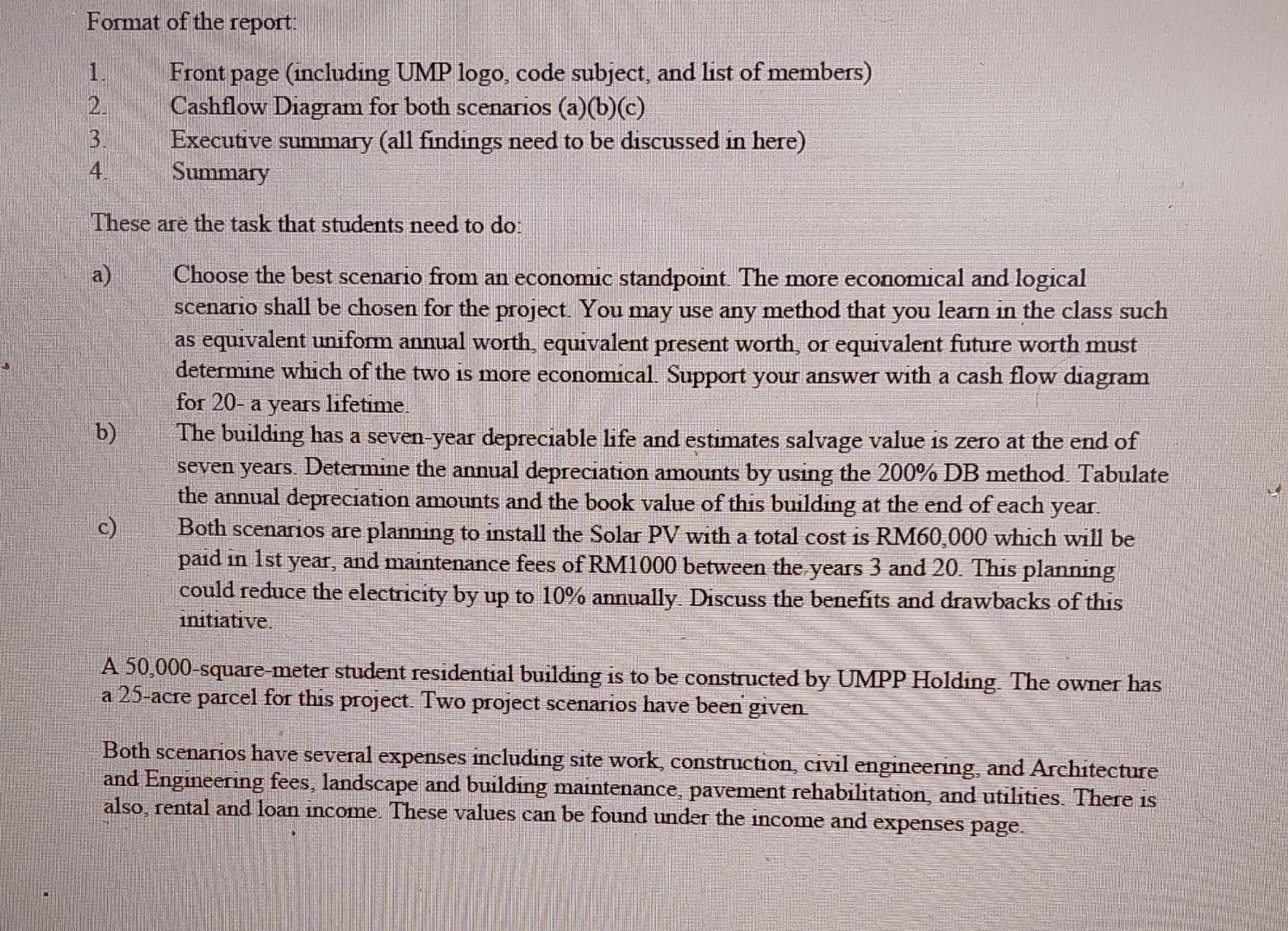 Format of the report: 1. Front page (including UMP | Chegg.com