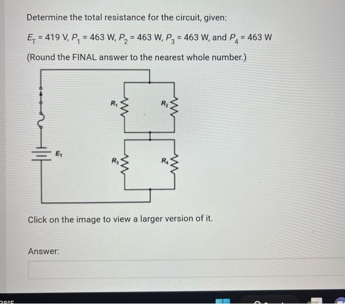 Solved Determine the total resistance for the circuit, | Chegg.com