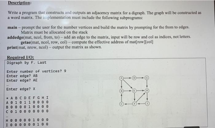 Solved Description: Write a program that constructs and | Chegg.com