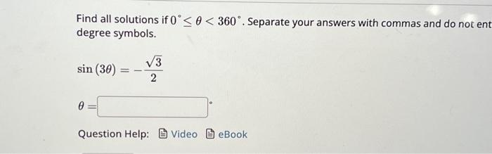 Solved Find all solutions if 0°