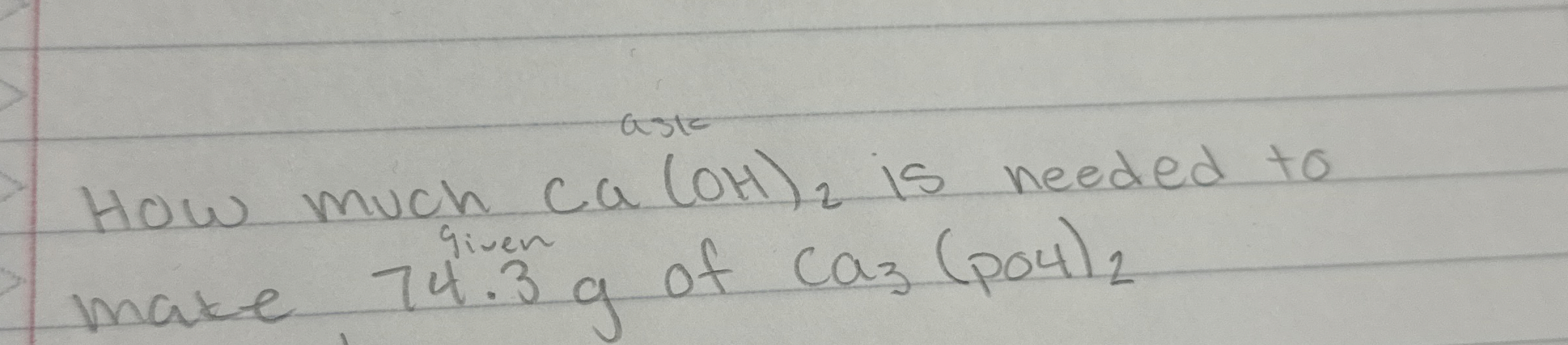 Solved How much Ca(OH)2 ﻿is needed to make 74.3 ﻿g of | Chegg.com