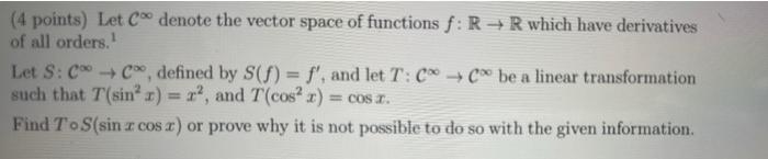 Solved (4 points) Let CⓇ denote the vector space of | Chegg.com
