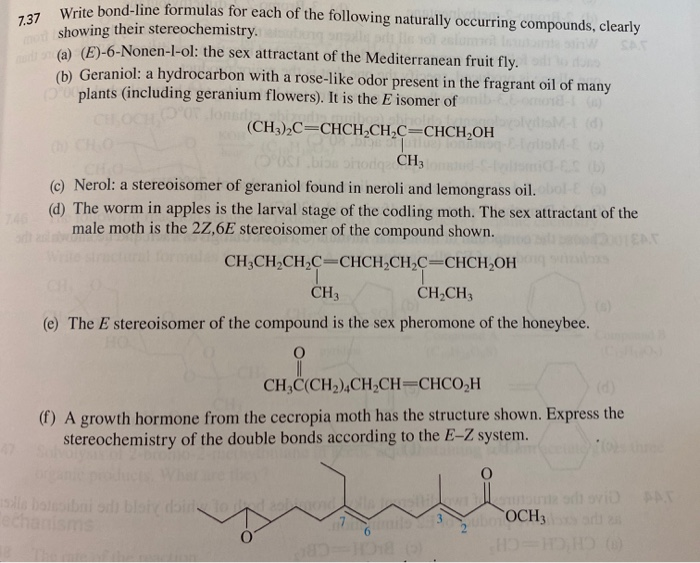 Solved 7.37 Write bond-line fo rite bond-line formulas for | Chegg.com