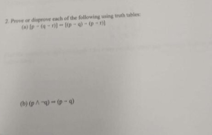 Solved 2. Prove or disprove each of the following using | Chegg.com