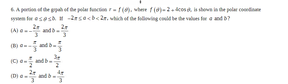 Solved A portion of the grpah of the polar function r=f(θ), | Chegg.com
