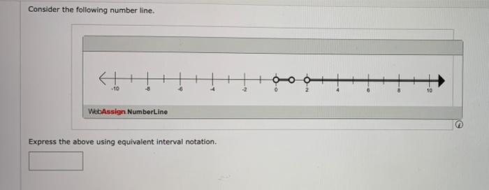 Solved Consider the following number line. -10 8 10 | Chegg.com