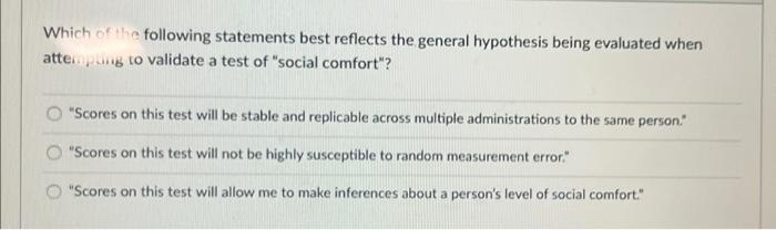 Solved Which of the following statements best reflects the | Chegg.com