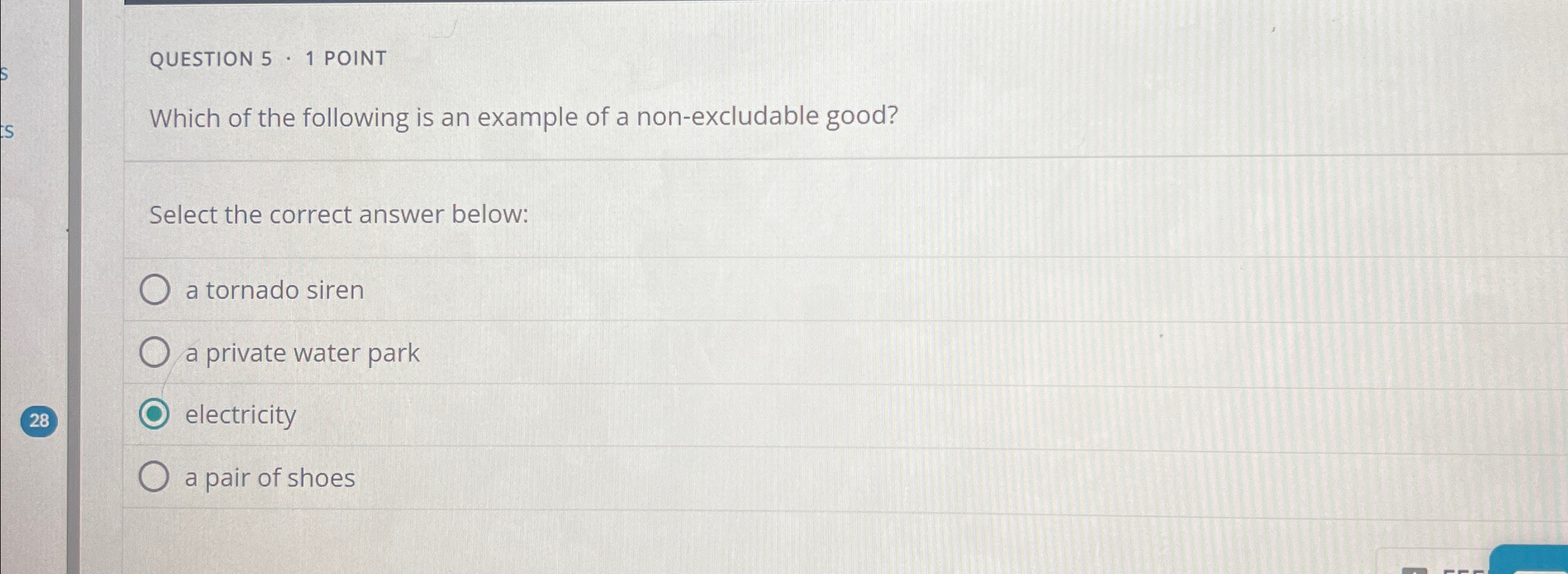 Solved QUESTION 5*1 ﻿POINTWhich of the following is an | Chegg.com