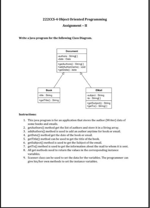 Solved 222ccs 4 Object Oriented Programming Assignment 11