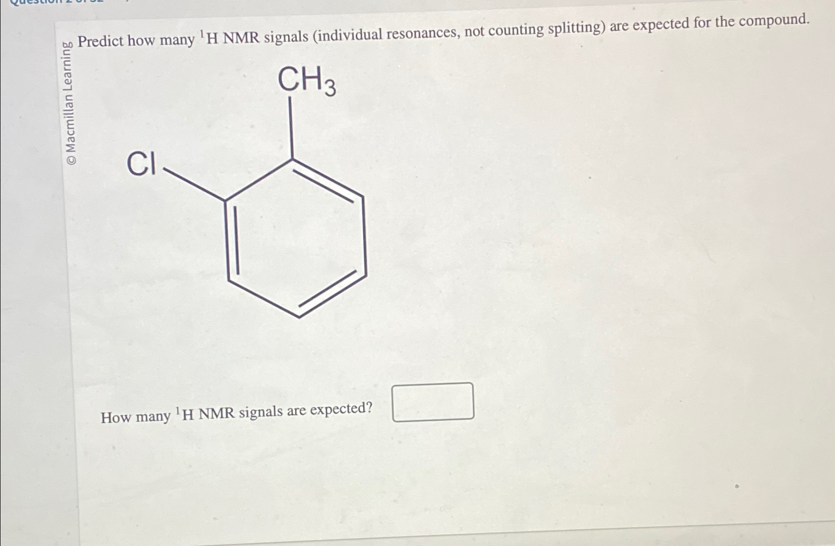 Solved no Predict how many ?1H ﻿NMR signals (individual | Chegg.com
