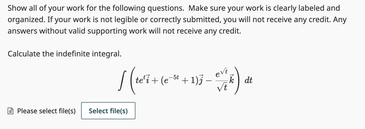Solved Show all of ﻿your work for the following questions. | Chegg.com