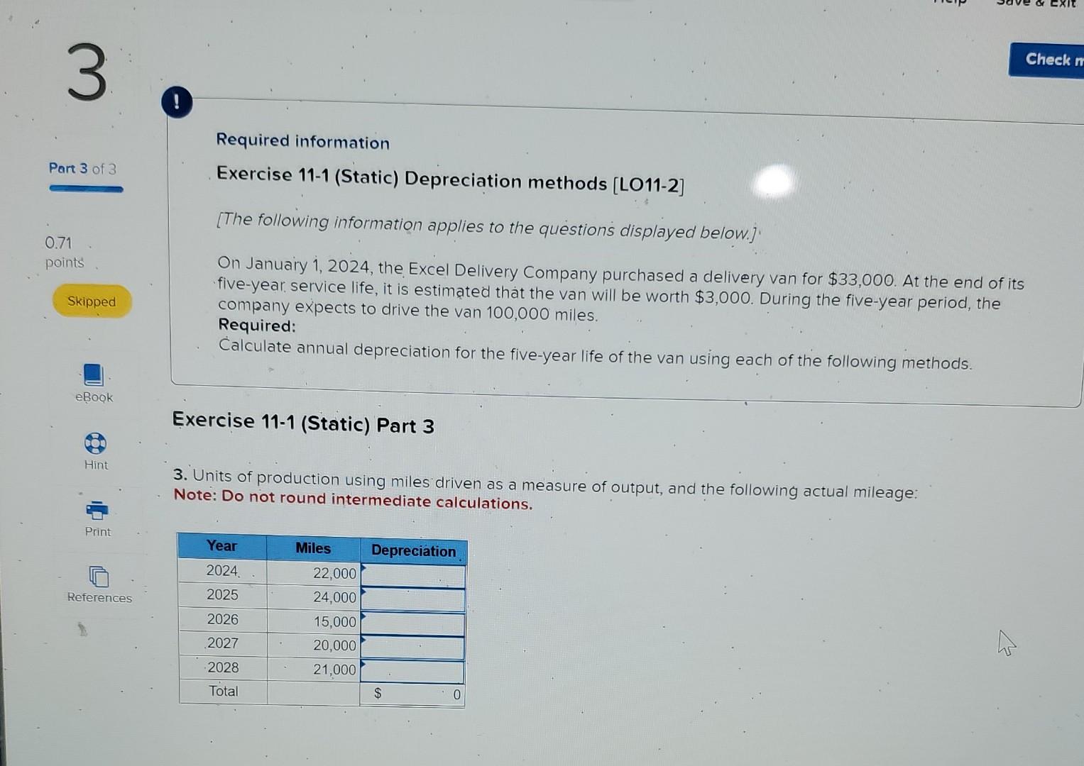 Solved Required information Exercise 11-1 (Static) | Chegg.com