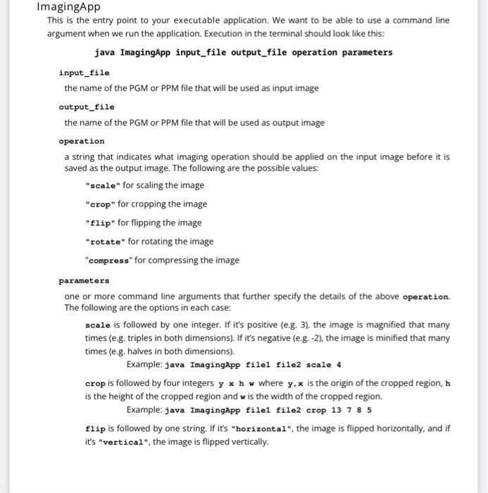 ImagingApp This is the entry point to your executable | Chegg.com