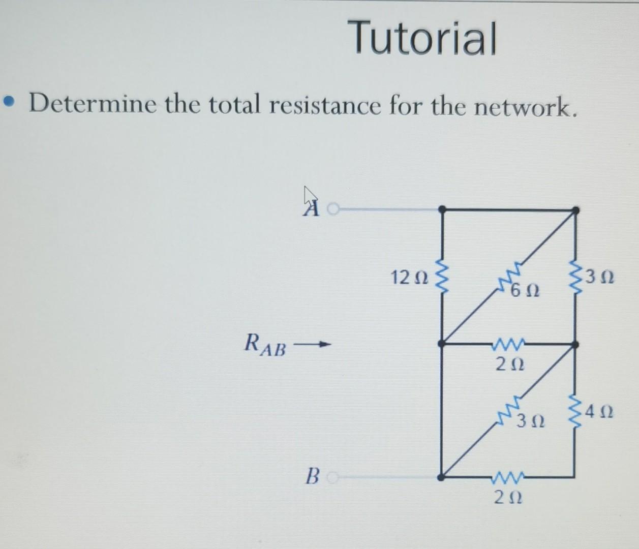 Solved Determine the total resistance for the network. | Chegg.com