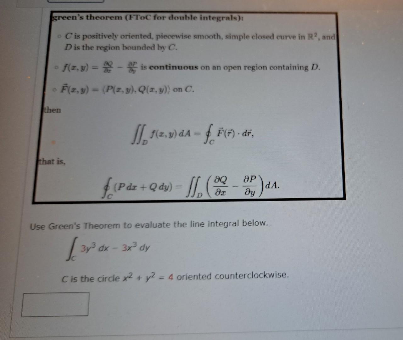 Solved green's theorem (FToC for double integrals): C is | Chegg.com