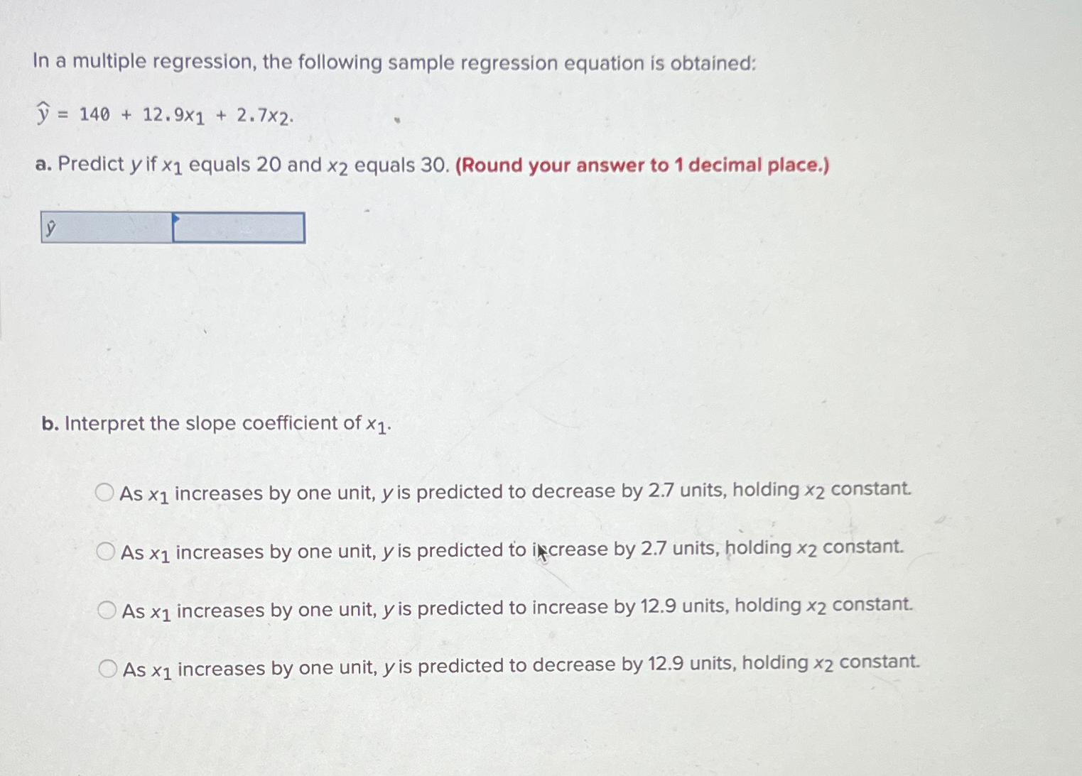 Solved In a multiple regression, the following sample | Chegg.com