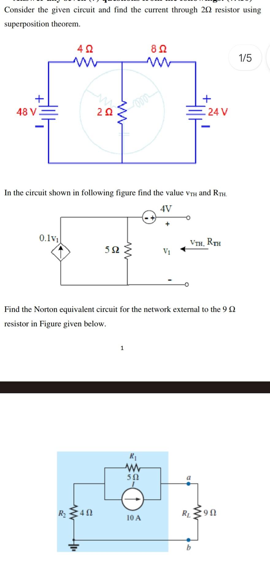 Solved Consider the given circuit and find the current | Chegg.com