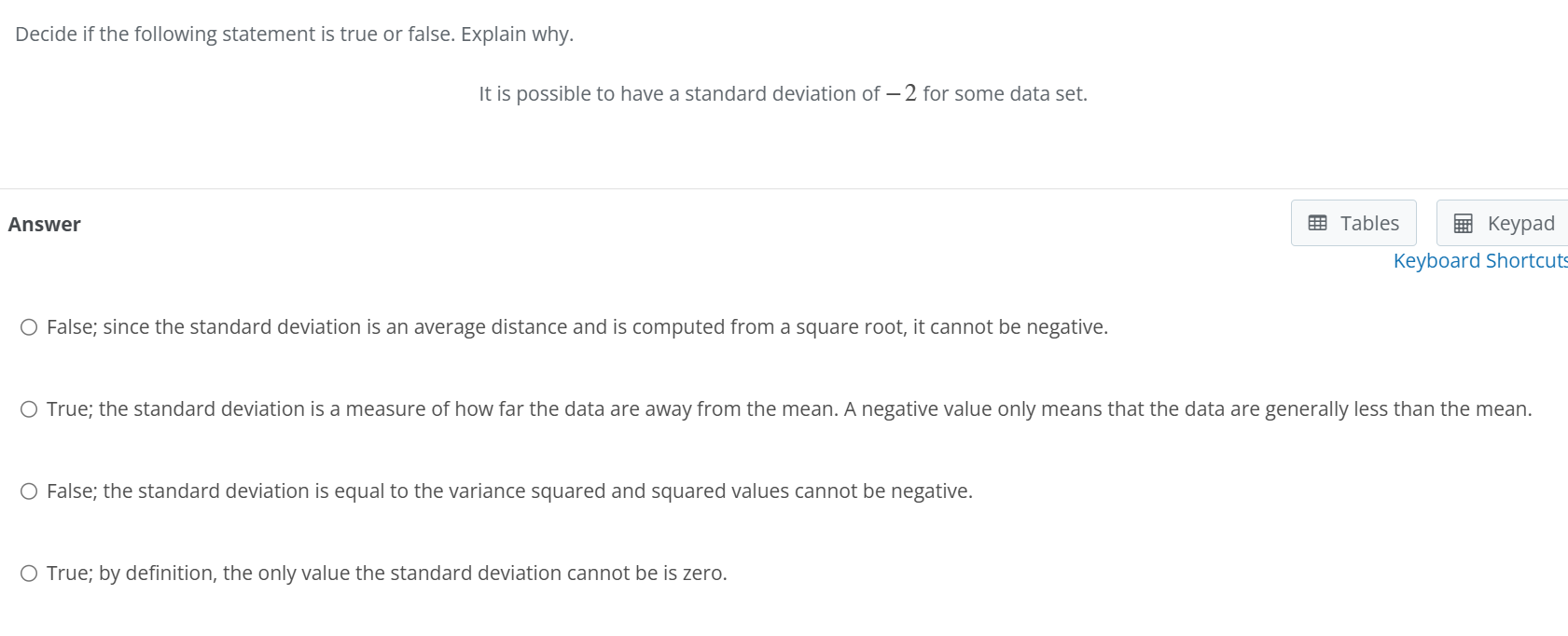 Solved Decide if the following statement is true or false. | Chegg.com