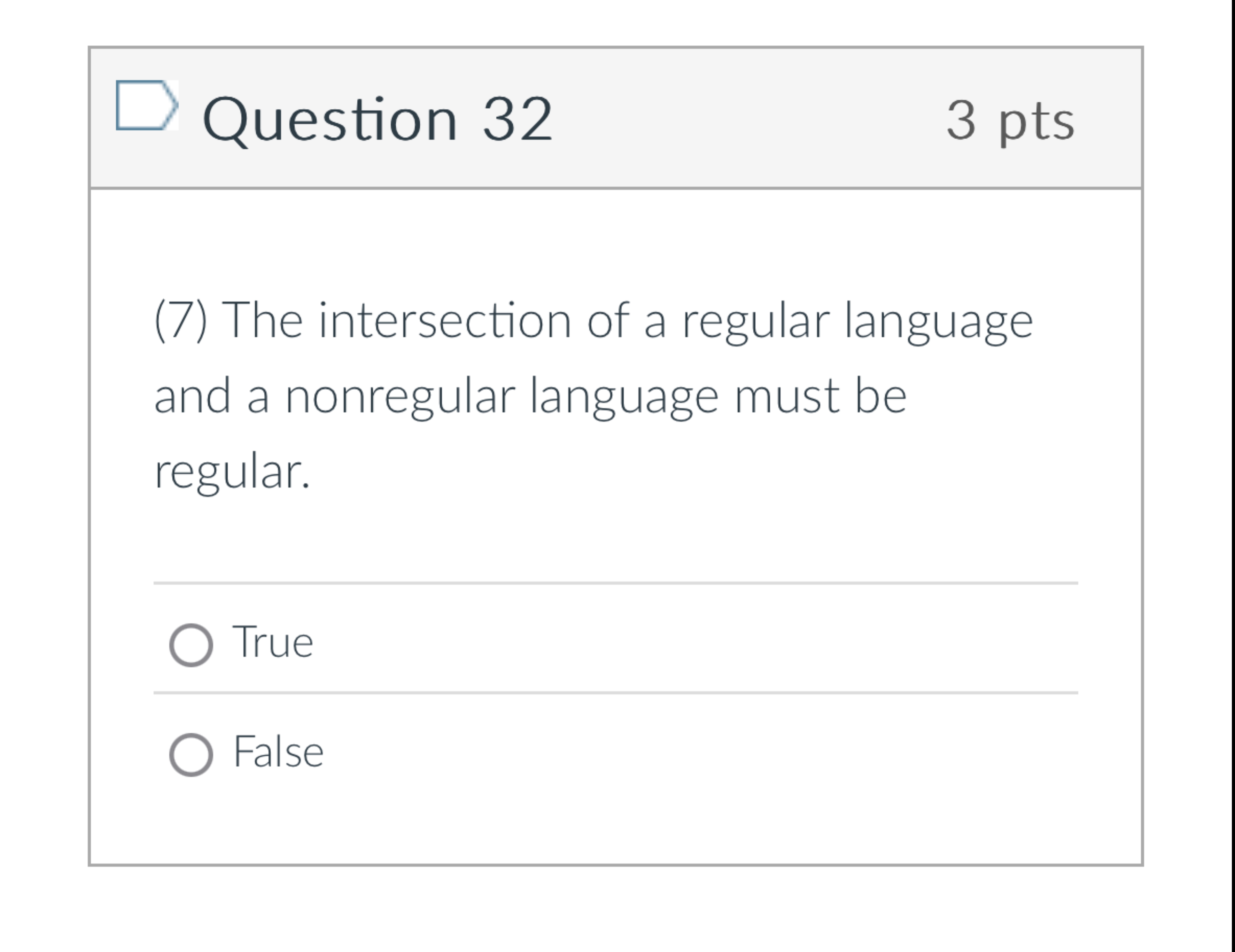 Solved Question 32(7) ﻿The intersection of a regular | Chegg.com
