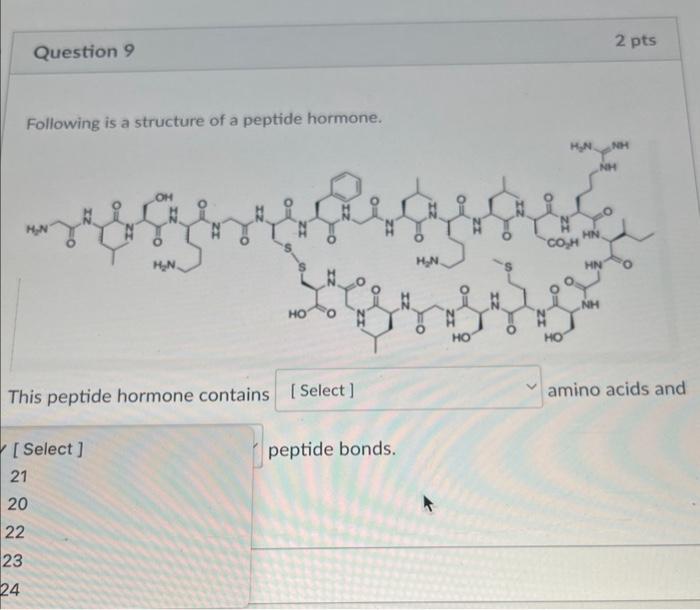 Solved Following is a structure of a peptide hormone. This | Chegg.com