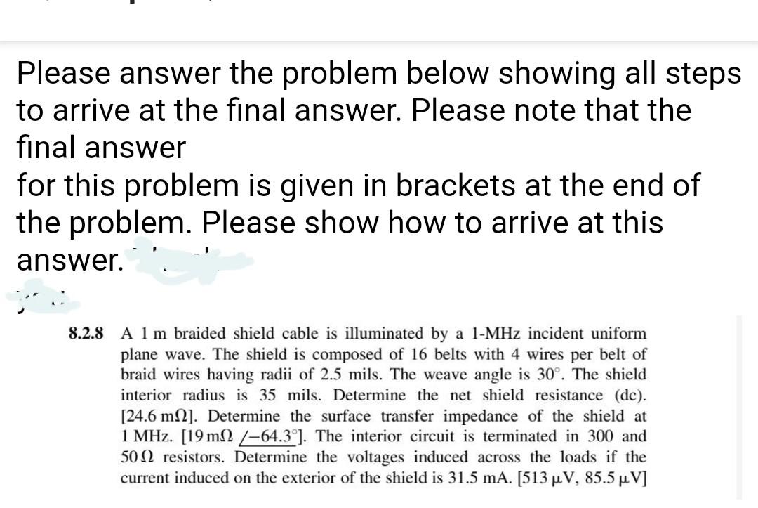 Solved Please answer the problem below showing all steps to | Chegg.com