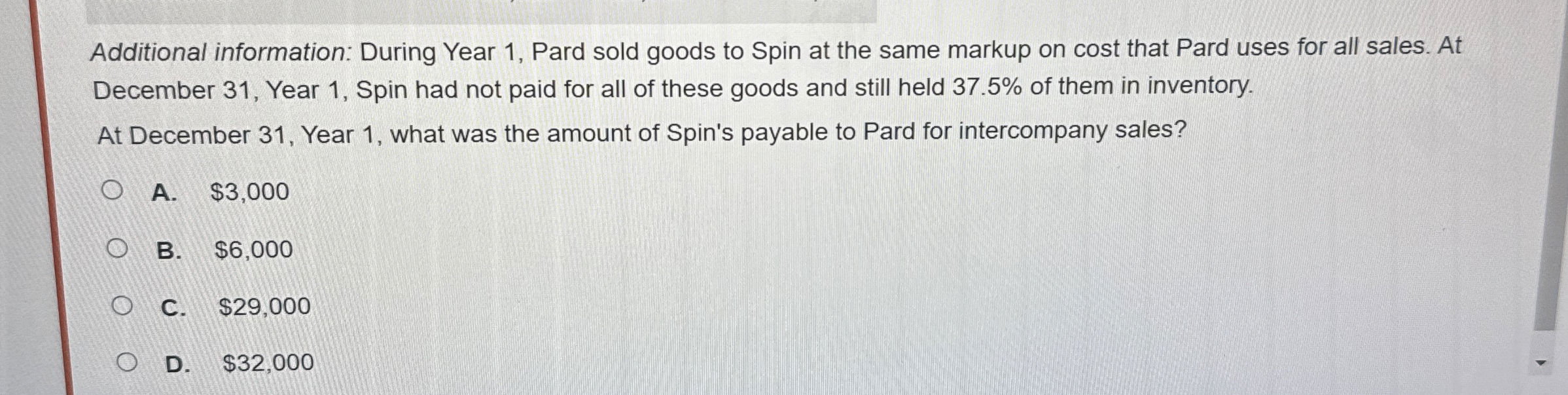 Solved Additional information: During Year 1, ﻿Pard sold | Chegg.com