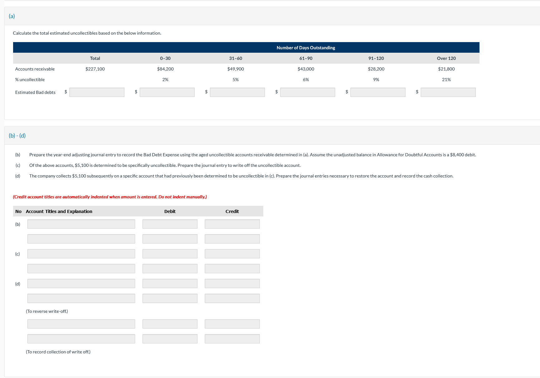 Solved help me solve this Calculate the total estimated | Chegg.com