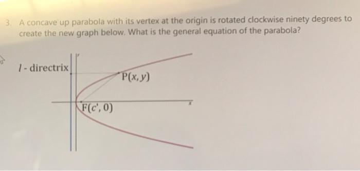 Solved 3. A concave up parabola with its vertex at the | Chegg.com