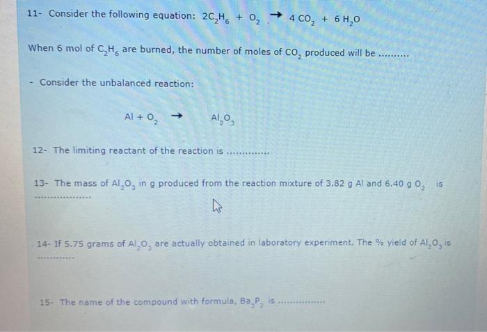 Solved 11. Consider the following equation: 2CH + 02 + 4CO2 | Chegg.com