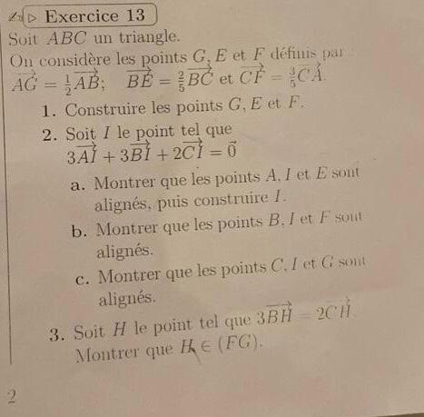 Exercice 13 Soit ABC un triangle. On considère les | Chegg.com