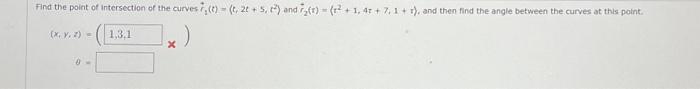 Solved Find the point of intersection of the curves | Chegg.com