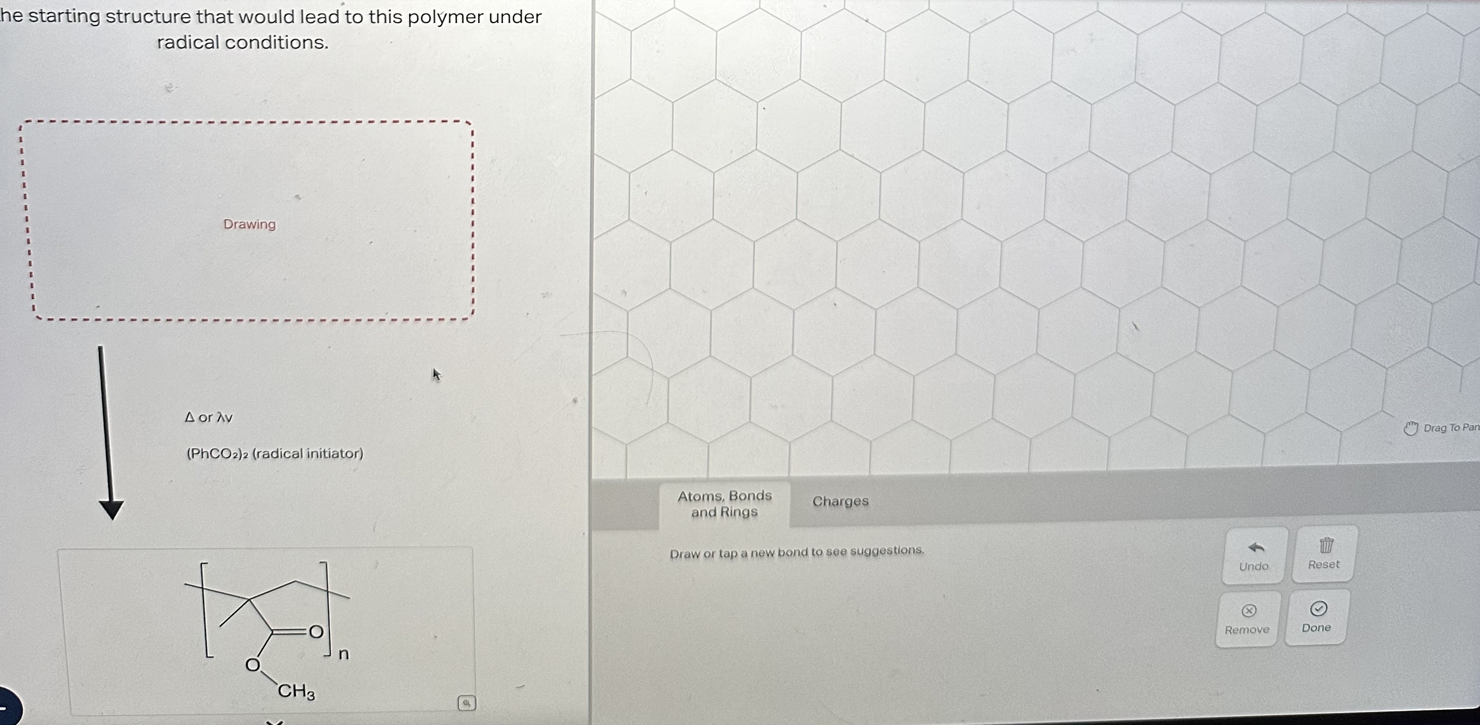 he starting structure that would lead to this polymer | Chegg.com