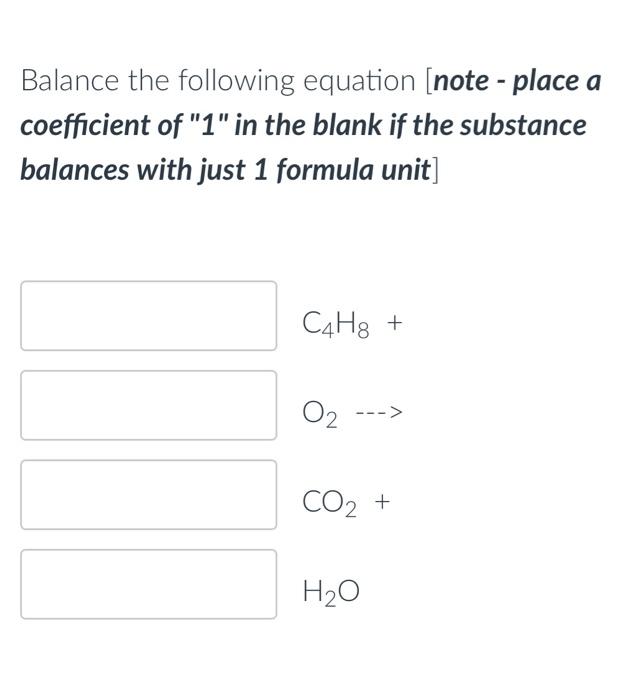 Solved Balance the following equation [note - place a | Chegg.com