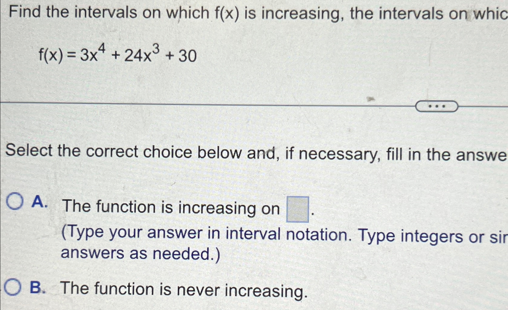 Find the intervals on which f(x) ﻿is increasing, the | Chegg.com